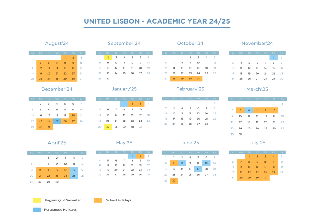 United Lisbon International School Calendar