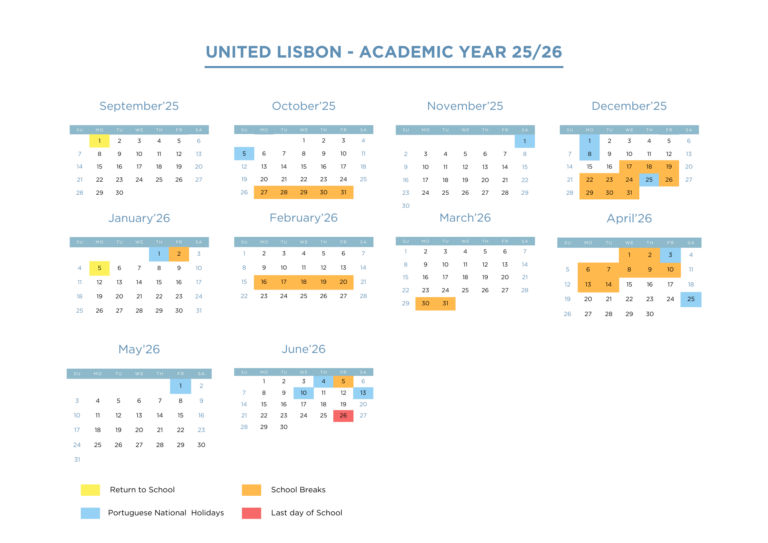 United Lisbon International School Calendar